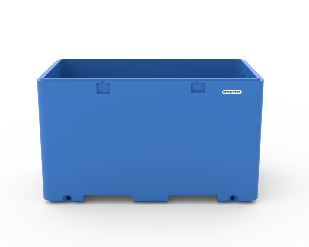 D345 PUR Container with Hinged Lid | Durable Tubs by Sæplast